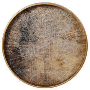 Hanna World Map Tray Round | Grove Home & Design