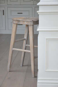 Kingston White Washed Oak Stool | Grove Home & Design