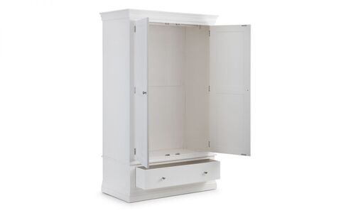 2 Door 1 Drawer Wardrobe - Surf White | George Street Furnishers